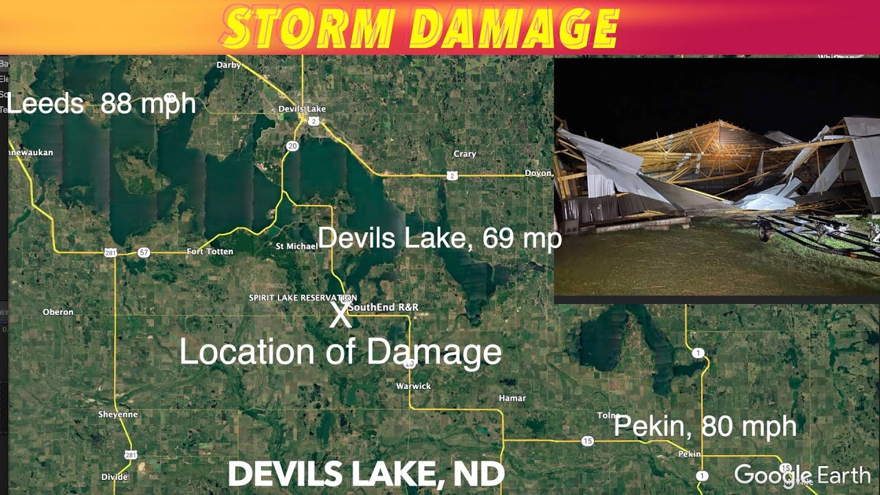 Significant Storm Damage Around Devils Lake - iNewZ