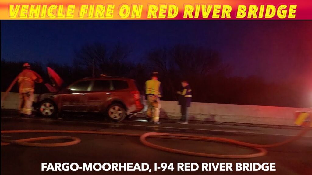 Vehicle Fire On Fargo-Moorhead, I-94 Red River Bridge, Traffic Backed ...