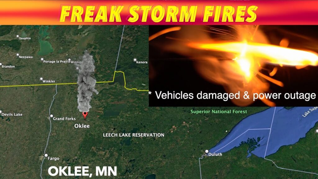Storm Causes Freak Fires & Power Outage In Oklee, Minnesota - iNewZ