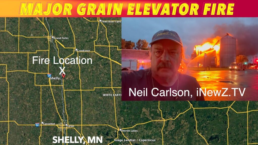 BREAKING NEWS: Major Grain Elevator Fire In Shelly, Minnesota - iNewZ